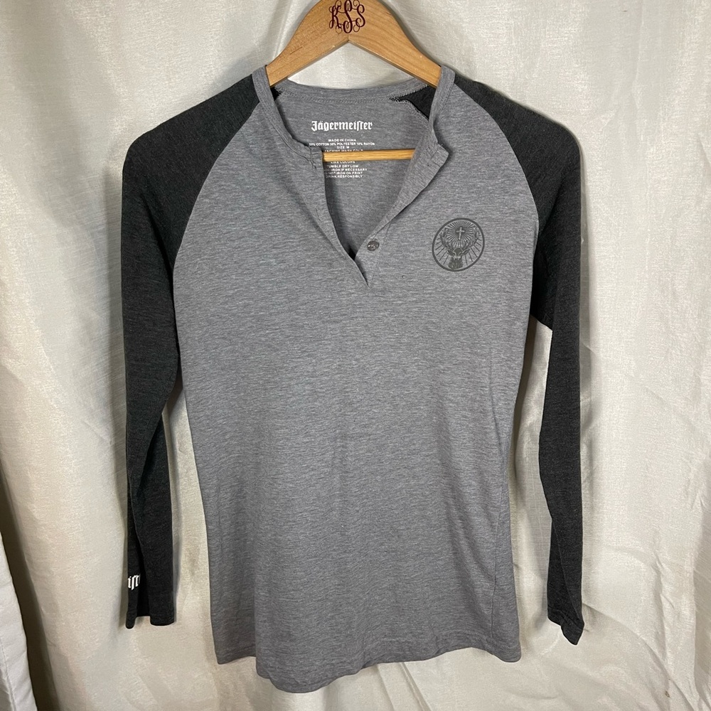 Jagermeister German Digestif Grey Gray Long Sleeve Ba… - Gem
